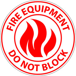 Fire extinguisher do not block floor sign Vector Image