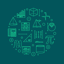 Mathematics circular flat Royalty Free Vector Image