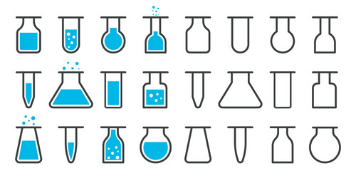 Test tubes flasks and beakers checimal lab glass Vector Image