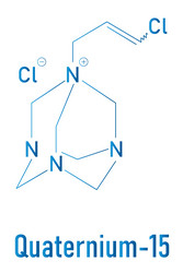 Quaternium-15 molecule skeletal formula Royalty Free Vector