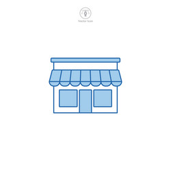 Store icon portrays a stylized retail outlet Vector Image