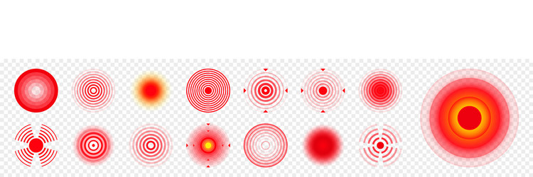 Pain localization marks painful area aching spot Vector Image