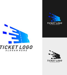 Quick ticket logo template design emblem Vector Image