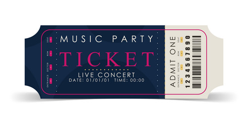 Ticket sample design template Royalty Free Vector Image