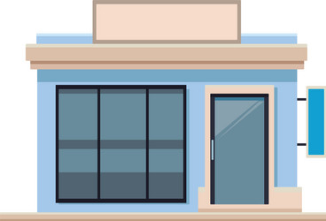 Color image cartoon facade shop store Royalty Free Vector