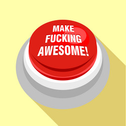 Red rectangle button icon flat style Royalty Free Vector