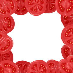 Cards with borders of tomatoes in a cut and place Vector Image