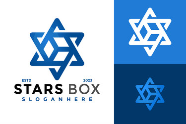 Box star logo design symbol icon Royalty Free Vector Image
