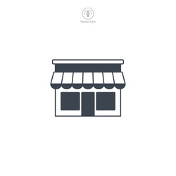 Store icon portrays a stylized retail outlet Vector Image