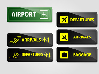 Airport signs Royalty Free Vector Image - VectorStock