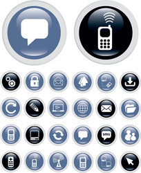 Set of gold business contact icons Royalty Free Vector Image