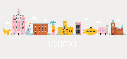 Colorful design banner with icons famous Vector Image