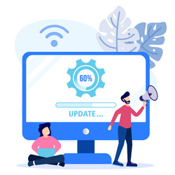 Graphic cartoon character of system update Vector Image