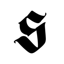 Letter s in the gothic style alphabet symbol Vector Image