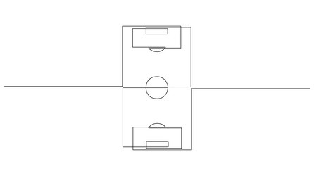 Soccer court floor continuous single line drawing Vector Image