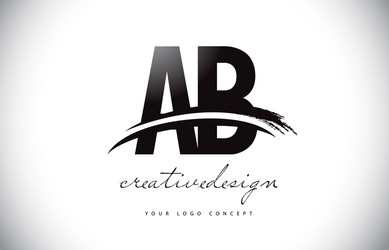 Ab a b brushed letter logo design with creative Vector Image