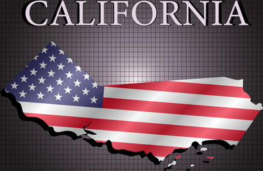California map painted in color flag Royalty Free Vector
