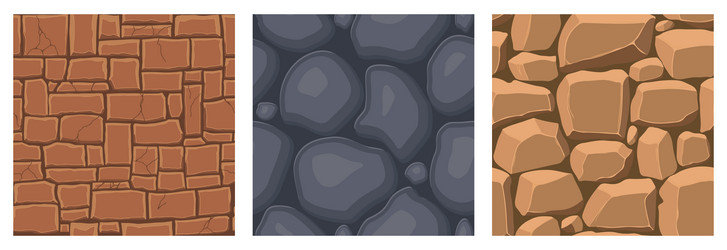 Cartoon game ground texture brick surface Vector Image