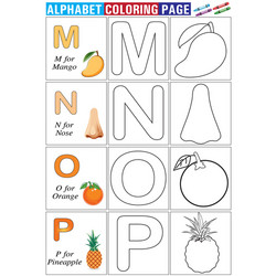 English alphabet coloring page Royalty Free Vector Image