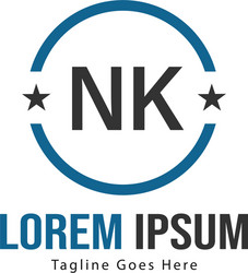 Initial nk logo template with modern frame Vector Image
