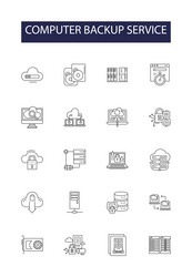 Data security line icons and signs Royalty Free Vector Image