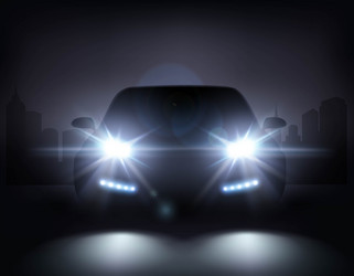 Car lights transparent set Royalty Free Vector Image