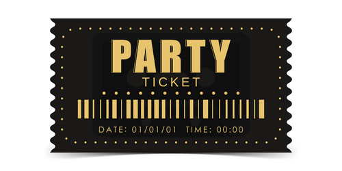 Sample ticket to enter the party modern elegant Vector Image