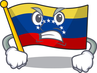 Crying flag venezuela isolated with cartoon Vector Image