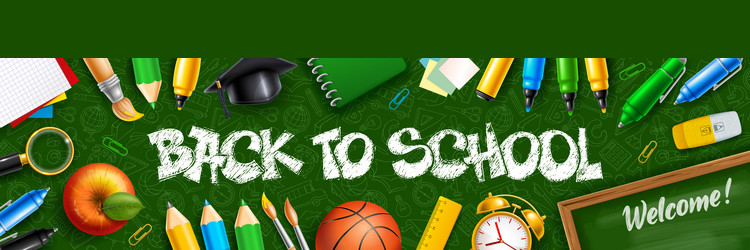 Back to school horizontal banner Royalty Free Vector Image