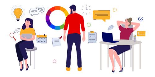 Design thinking workspace ideation creative Vector Image