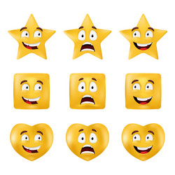 Emotional star shape basic geometrical figure Vector Image