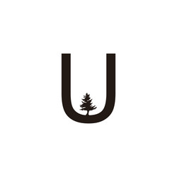 Letter u leaves geometric symbol simple logo Vector Image