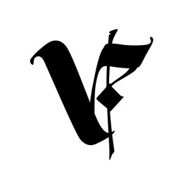 Letter v in the gothic style alphabet the symbol Vector Image
