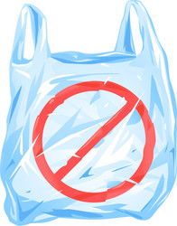 Plastic bag ban sign Royalty Free Vector Image