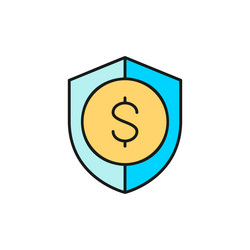 Protection money shield with coin money safety Vector Image