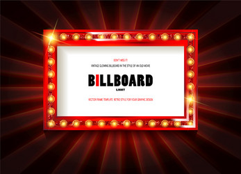 Red frame with light bulbs Royalty Free Vector Image