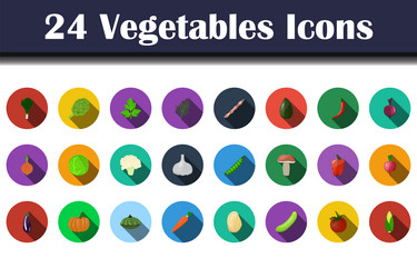 Vegetables set of colored icons green vegetable Vector Image