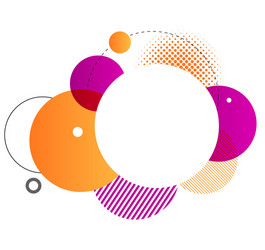 White round background with colour circles Vector Image