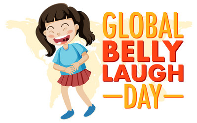 Global belly laugh day logo banner Royalty Free Vector Image