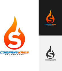 Letter s with fire logo design template creative Vector Image
