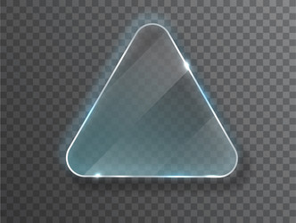 Triangle glass plate isolated on transparent Vector Image