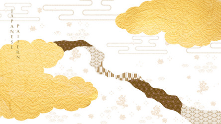 Japanese gold background and pattern Royalty Free Vector