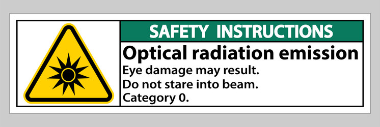 Beware optical radiation symbol isolate on white Vector Image