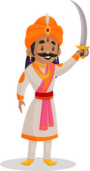 Samrat ashok cartoon character Royalty Free Vector Image