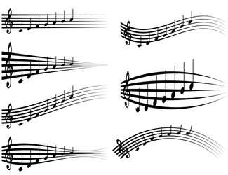 Music notes wave abstract swirl musical note Vector Image