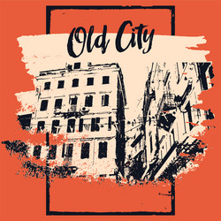 Old city typographic vintage poster design Vector Image