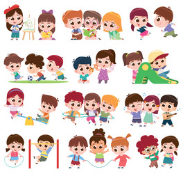 Children daily routine activities Royalty Free Vector Image