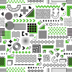 Memphis geometric shapes seamless pattern Vector Image
