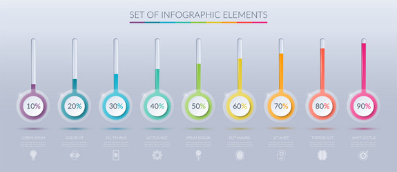 90 percent chart percentage infographic element Vector Image