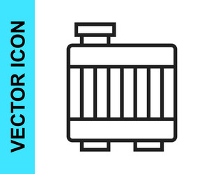 Black line car radiator cooling system icon Vector Image